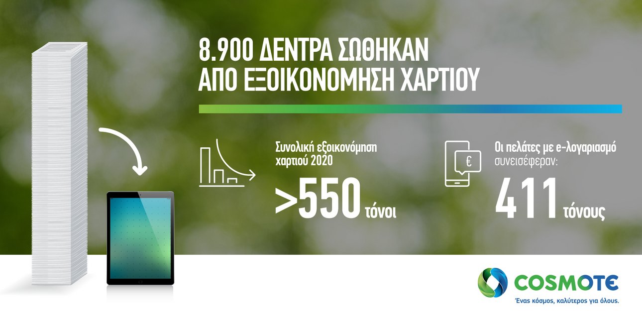 Cosmote: Εξοικονόμηση 411 τόνων χαρτιού από τους e-λογαριασμούς ...