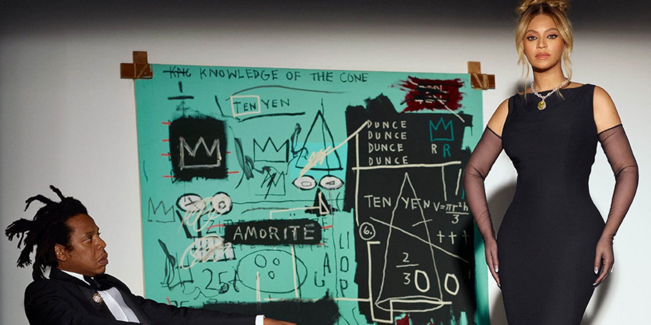 Μπλε πίνακας του Basquiat στη διαφήμιση του Tiffany & Co με τους ...