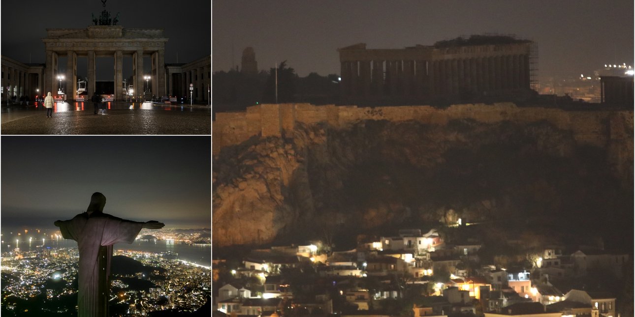 «Ωρα της γης»: Η στιγμή που σβήνουν τα φώτα σε εμβληματικά μνημεία σε ...