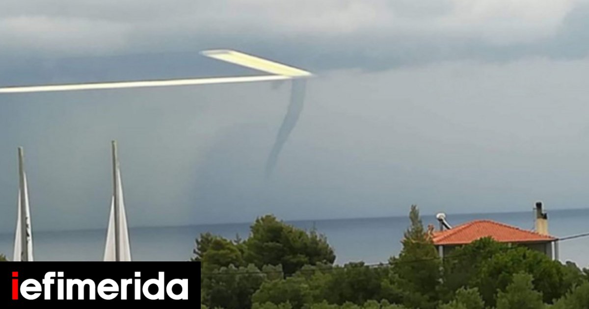 Εντυπωσιακό φαινόμενο: Υδροστρόβιλος στην Αφυτο Χαλκιδικής [εικόνες ...