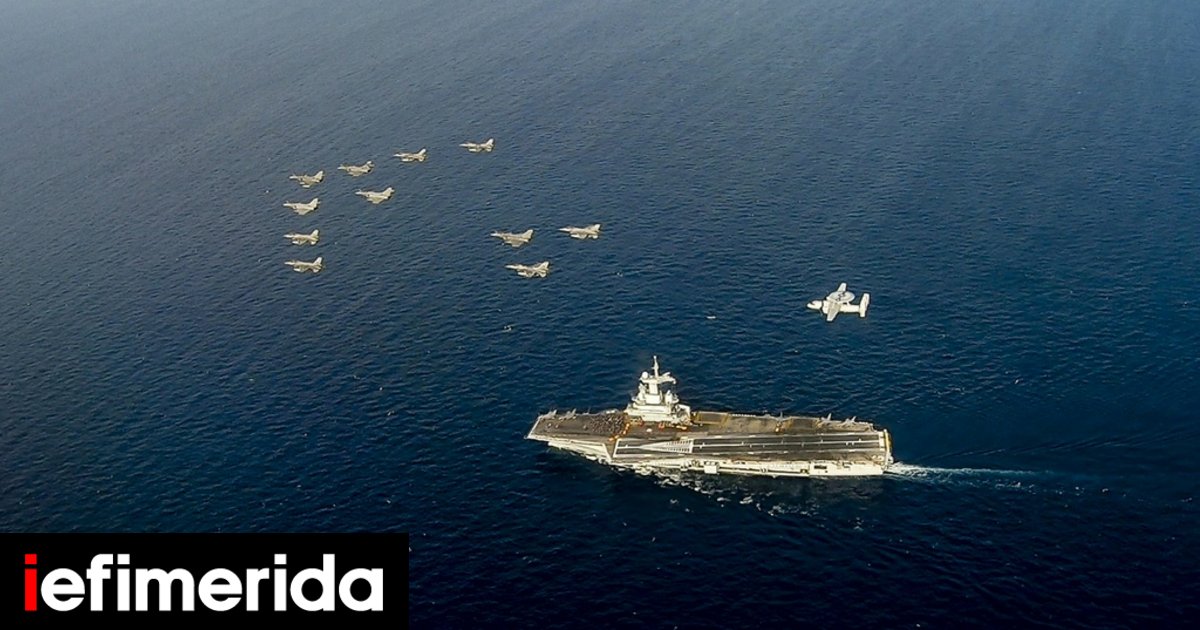 Kυριαρχία νοτιοανατολικά της Κρήτης -Το γαλλικό αεροπλανοφόρο «Σαρλ ντε ...