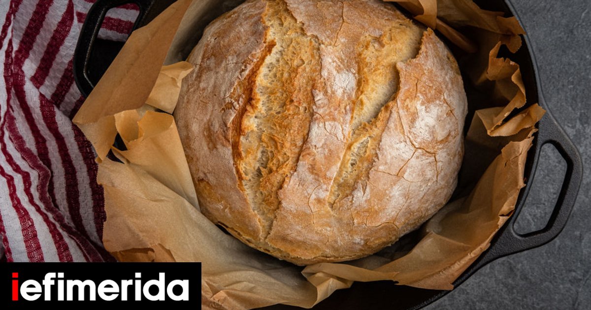 Συνταγή για το πιο γρήγορο χωριάτικο ψωμί -Στη γάστρα, δεν χρειάζεται ...
