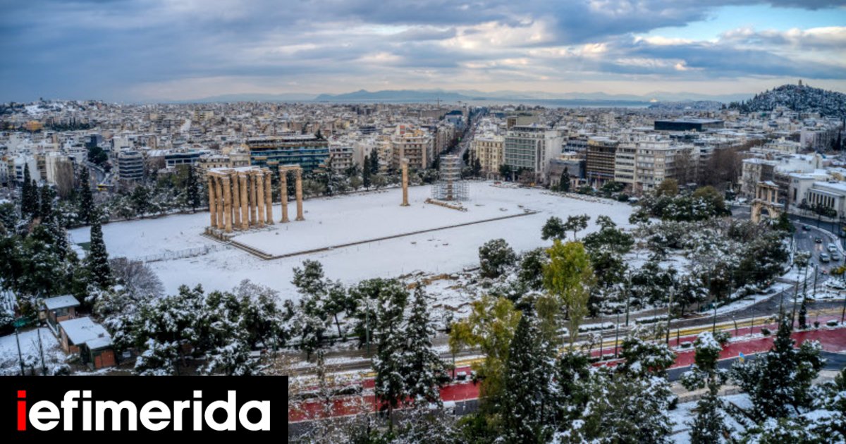 10+1 φωτογραφίες της χιονισμένης Αθήνας, σαν πίνακες ζωγραφικής ...