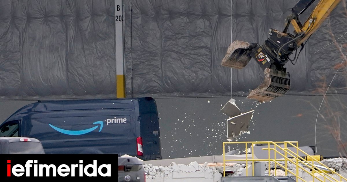 ΗΠΑ: Τουλάχιστον 6 νεκροί από κατάρρευση αποθήκης της Amazon εξαιτίας των ανεμοστρόβιλων ...