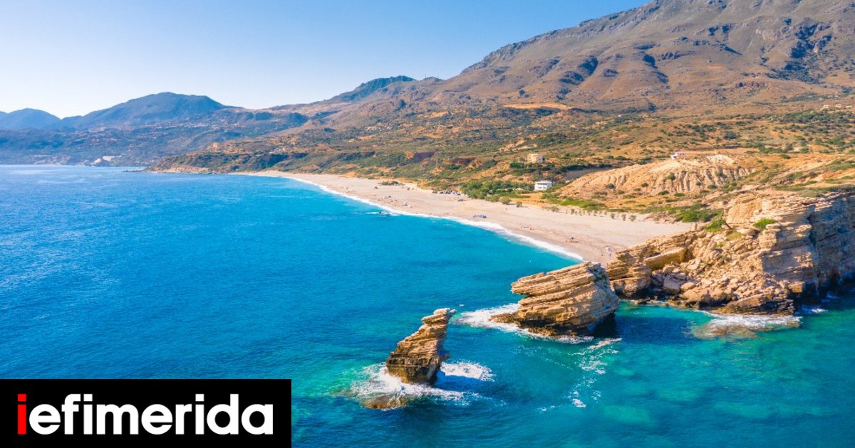 Τριόπετρα: Η άγνωστη παραλία της Κρήτης -Κρυμμένη από βράχια, με ...