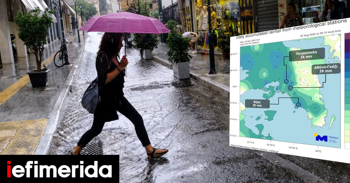 Meteo: Έπεσαν 40 χιλιοστά βροχής μέσα σε μόλις μία ώρα στην Αττική και ...
