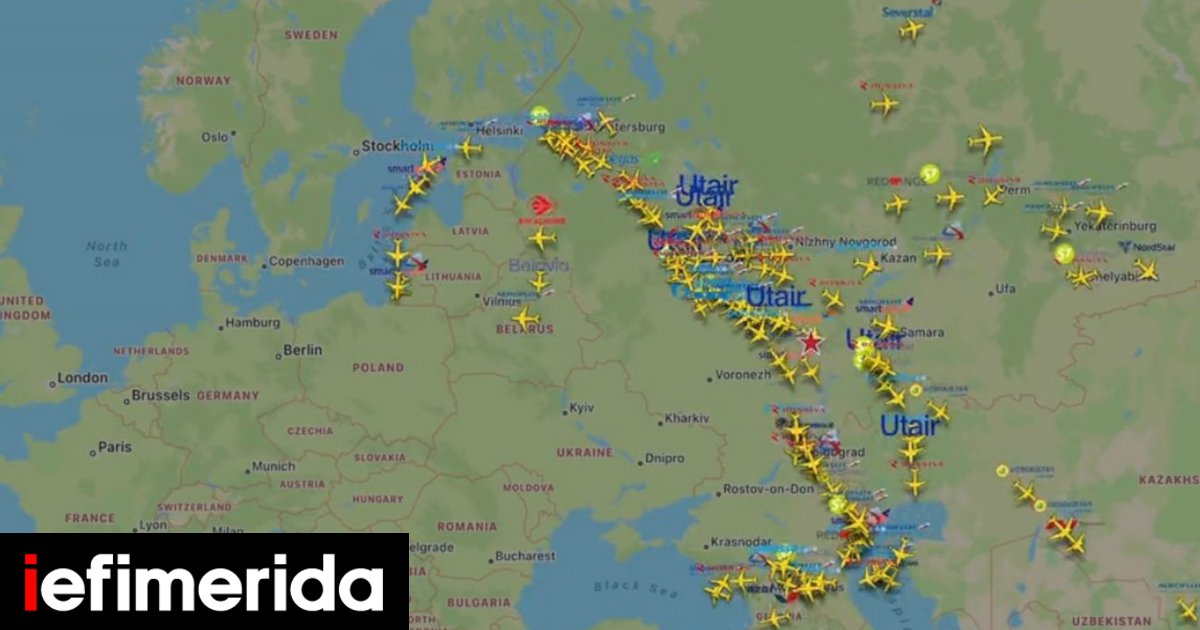 «Αδειάζει» η Ρωσία μετά την επιστράτευση: Γέμισε ο ουρανός με αεροπλάνα ...