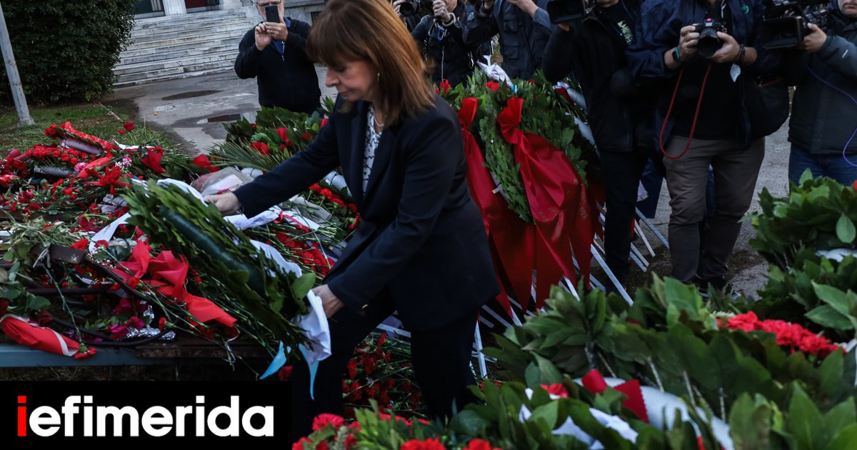 Στο Πολυτεχνείο η Σακελλαροπούλου: Ο αγώνας για τη δημοκρατία είναι ...