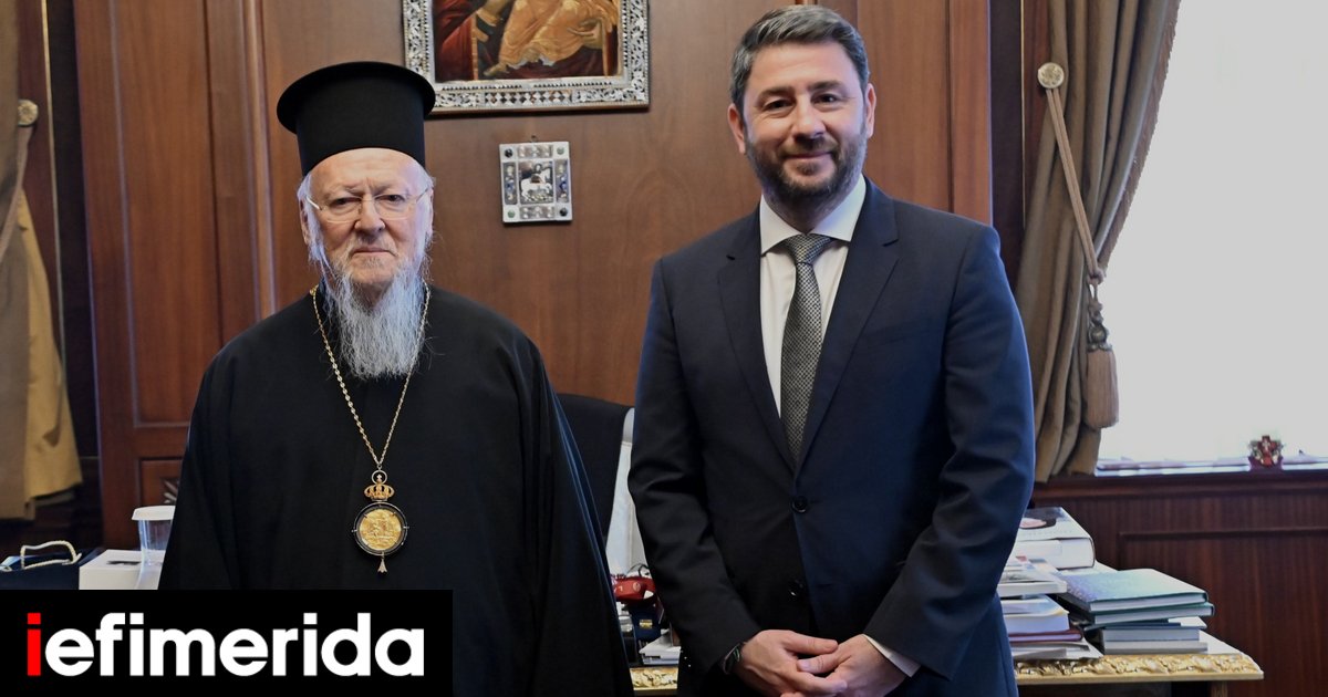 PASOK leader Androulakis meets with Ecumenical Patriarch Bartholomew ...