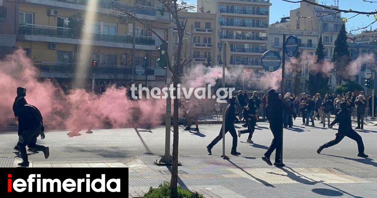 Θεσσαλονίκη: Νέα ένταση στην κινητοποίηση για τα Τέμπη -Επίθεση ...