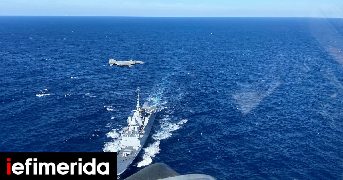 Συνεκπαίδευση μαχητικών αεροσκαφών της ΠΑ με τη γαλλική φρεγάτα «FS ...