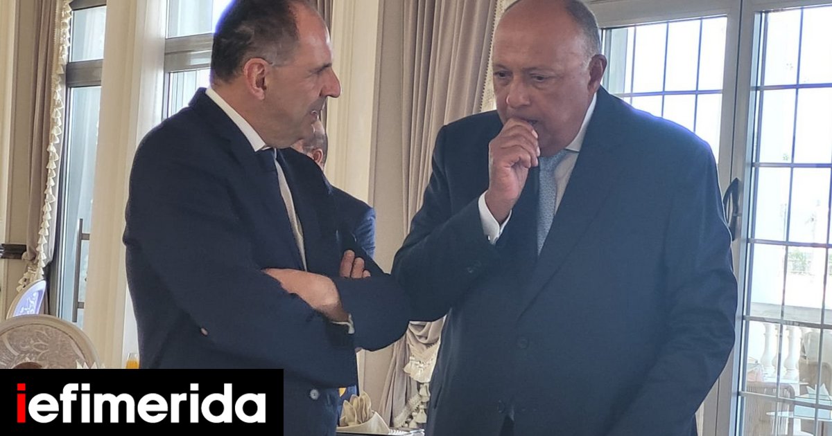 Πρωινό εργασίας Γεραπετρίτη με τον ΥΠΕΞ της Αιγύπτου στο Ελ Αλαμέιν ...