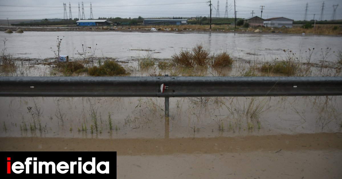 Σε λίμνη μετέτρεψε την Εθνική Οδό Αθηνών-Θεσσαλονίκης η κακοκαιρία ...