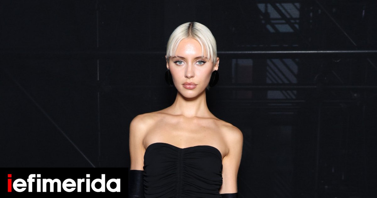 H 22χρονη κόρη του Τζουντ Λο εντυπωσίασε στο σόου του Saint Laurent -Με μαύρο κολάν και σατέν ...