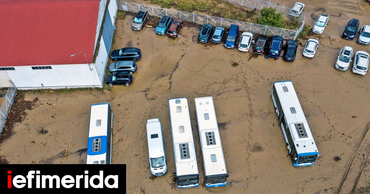 Βόλος: Υπερχείλισε ο χείμαρρος Κραυσίδωνας και πλημμυρίζει δρόμους σε ...