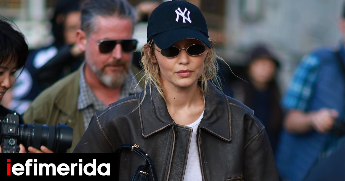 Η Τζίτζι Χαντίντ με το δερμάτινο Mango τζάκετ που πάει με όλα -Τέλειο για την εποχή, το φοράς ...