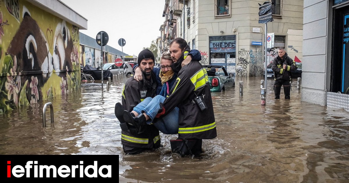 Σφοδρή κακοκαιρία πλήττει τη βόρεια Ιταλία: Πρωτοφανείς εικόνες στο ...
