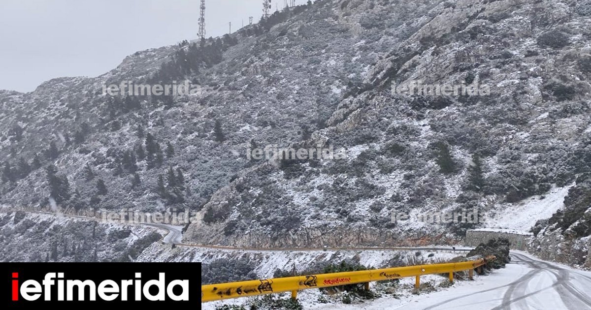 Στα λευκά και ο Υμηττός -Δείτε εικόνες και βίντεο από το χιονισμένο ...