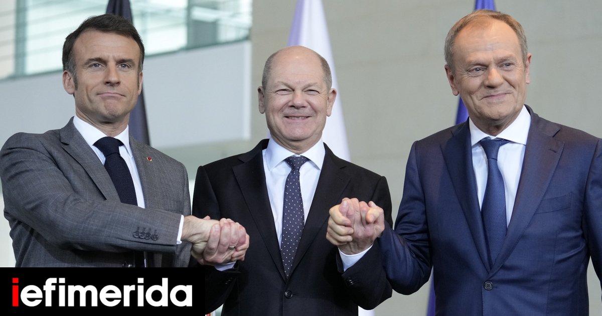 Τρίγωνο της Βαΐμάρης: Σολτς, Μακρόν και Τουσκ ενωμένοι υπέρ Ουκρανίας ...