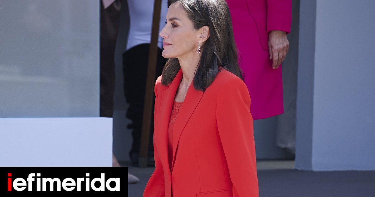 Η βασίλισσα Λετίθια της Ισπανίας με κοστούμι από τα Mango σε υπέροχο χρώμα -Κομψό και στιλάτο ...