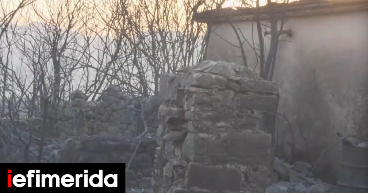 Φωτιά στη Μεγαλόπολη: Κάηκαν σπίτια και αυλές στο χωριό Χωρέμη -Η ...