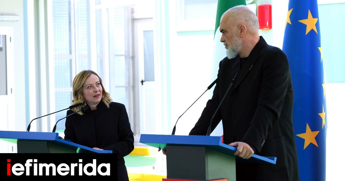 Στην Αλβανία η Μελόνι -Συνάντησε τον Έντι Ράμα, επισκέφθηκε την πρώτη ιταλική κλειστή δομή για ...