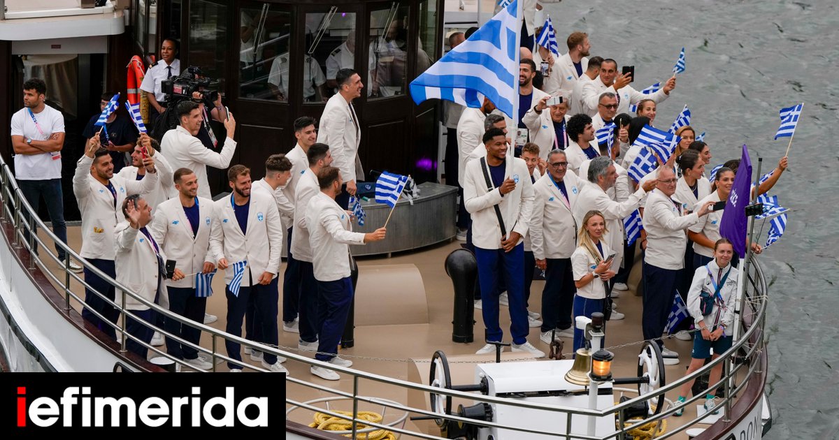 Ολυμπιακοί Αγώνες 2024: Η εντυπωσιακή είσοδος της Ελλάδας στην Τελετή ...