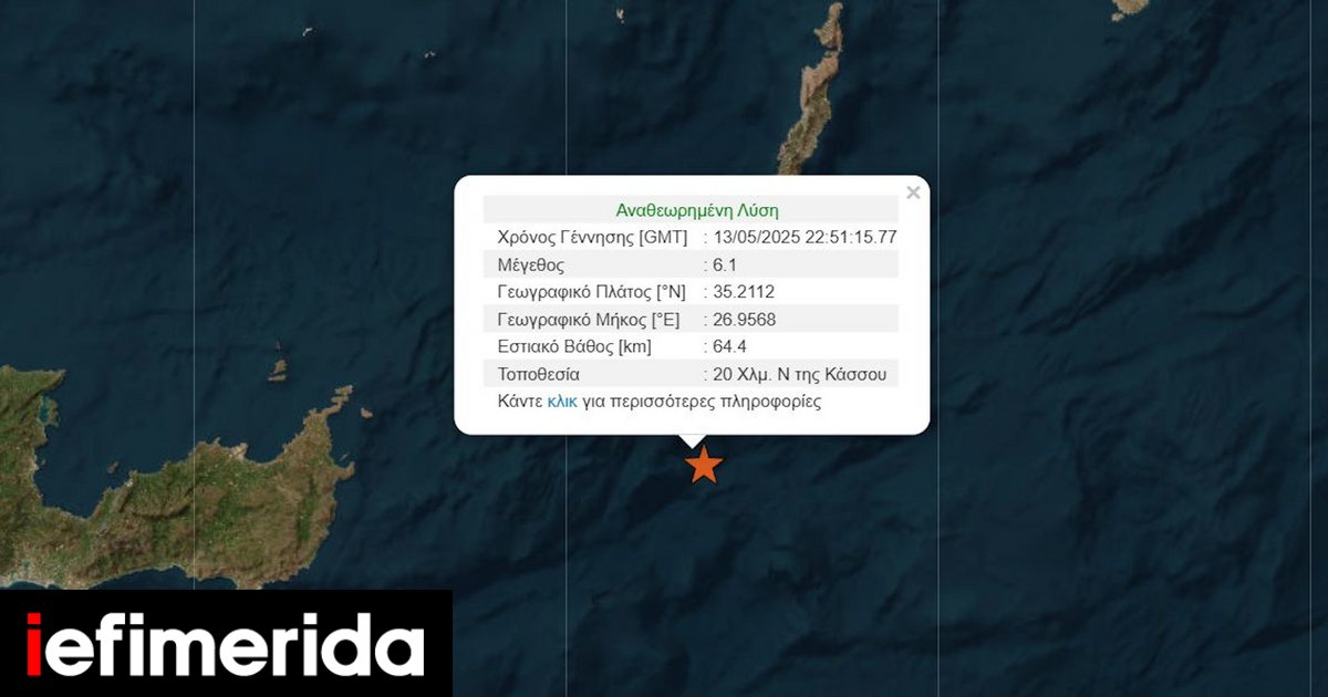 Σεισμός 6,1 Ρίχτερ τα ξημερώματα μεταξύ Κάσου και Καρπάθου -Μήνυμα 112 ...