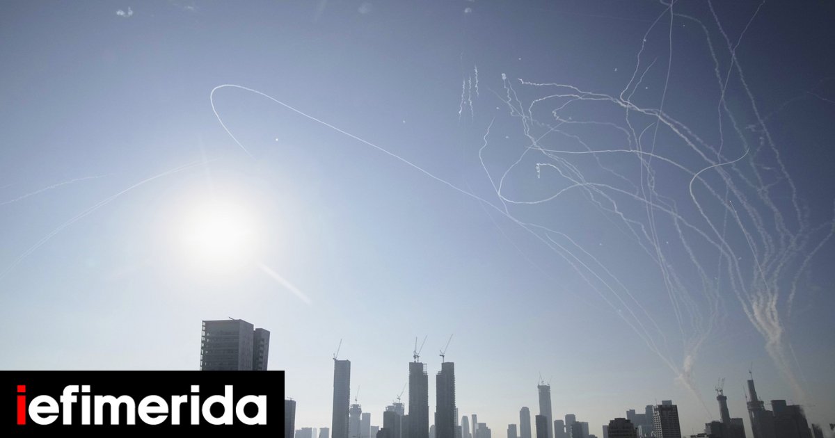 Η στιγμή της πυραλικής επίθεσης του Ιράν στο Τελ Αβίβ -Σειρήνες ...