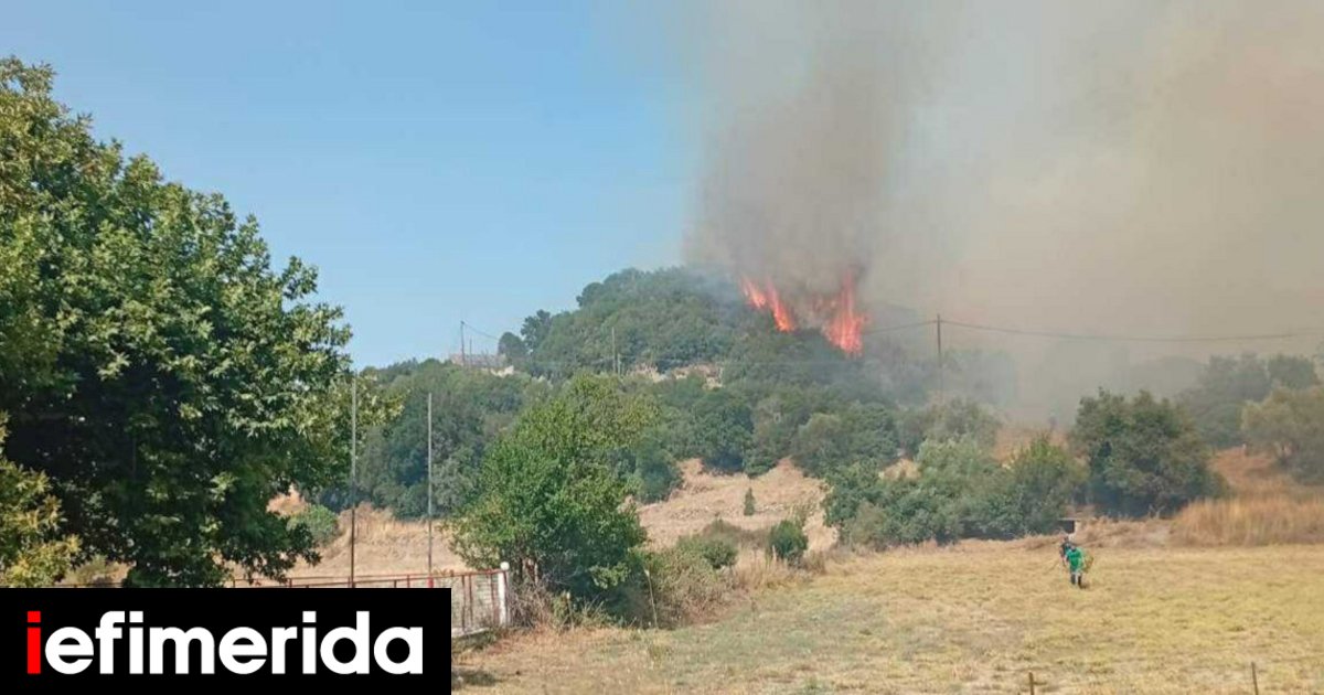 Σε ύφεση η φωτιά στην Ποταμούλα Αιτωλοακαρνανίας -Είχε σταλεί μήνυμα από το 112 για απομάκρυνση ...