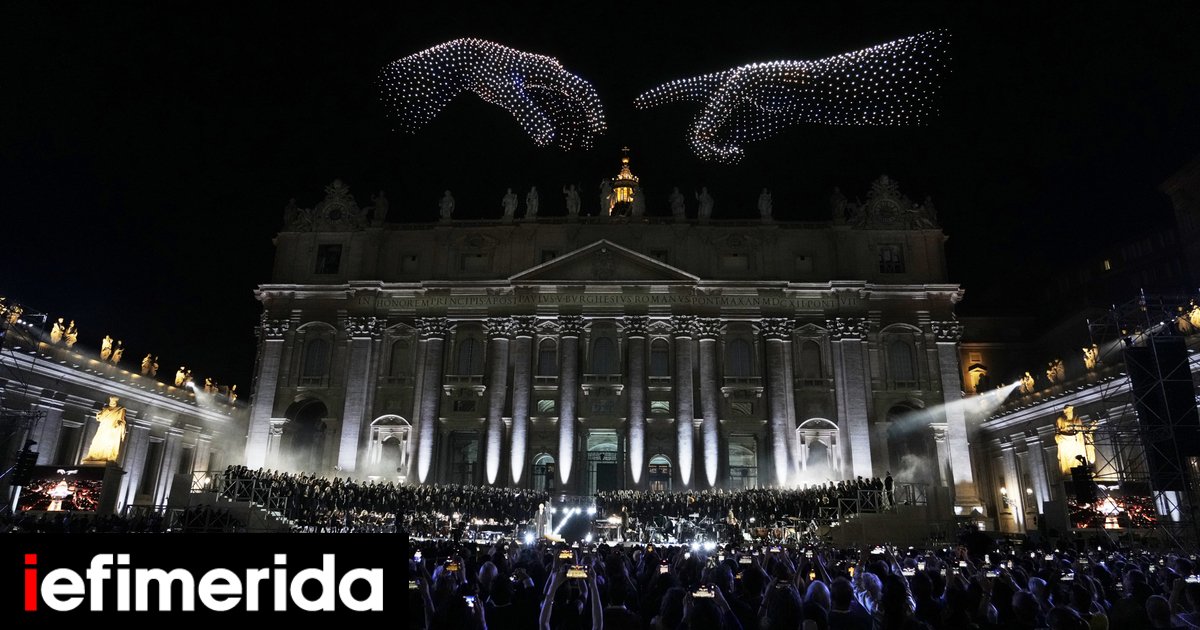 Υπερθέαμα στο Βατικανό με 3.000 drones -Τα έργα του Μιχαήλ Αγγέλου στον ουρανό της Ρώμης ...