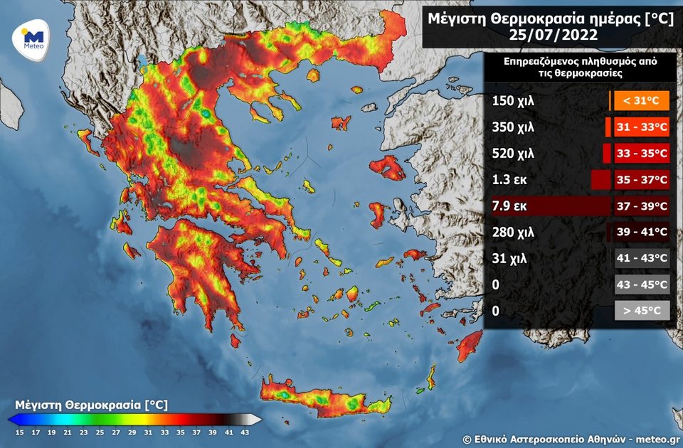 Επιμένει ο καύσωνας -Η νέα πρόβλεψη για τις θερμοκρασίες των επόμενων ...