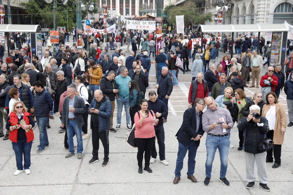 Ανδρουλάκης, Παπανδρέου, Φίλης, Τσακαλώτος, Ηλιόπουλος στη συγκέντρωση ...