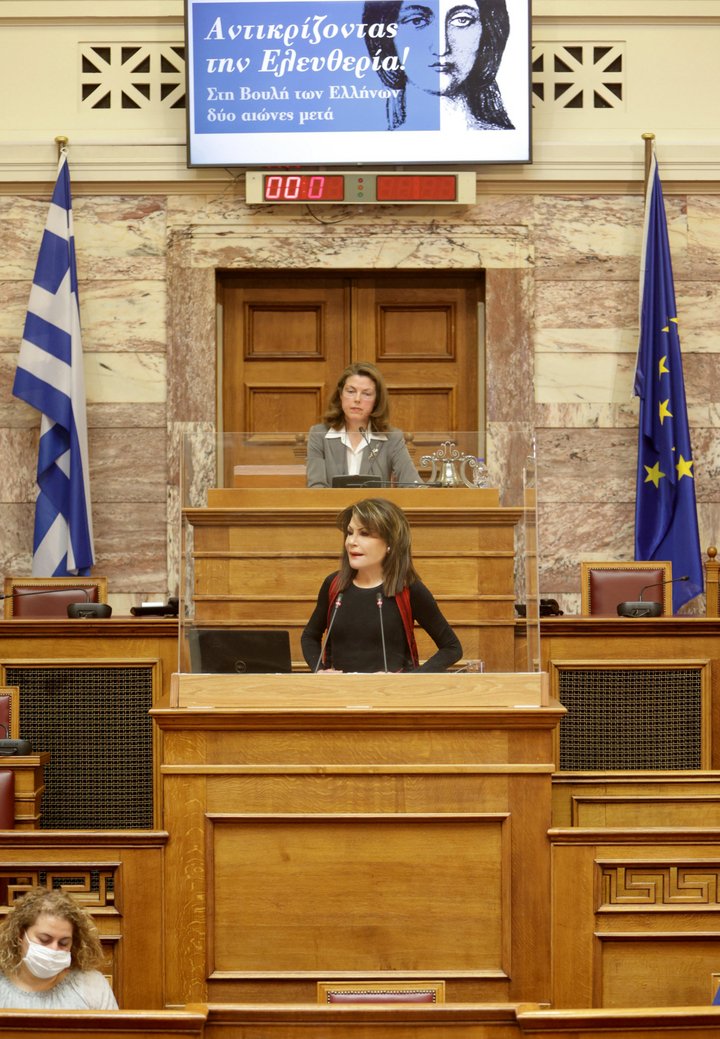 Η Γιάννα Αγγελοπούλου, με παραδοσιακό ένδυμα, στη Βουλή -Συνέντευξη ...