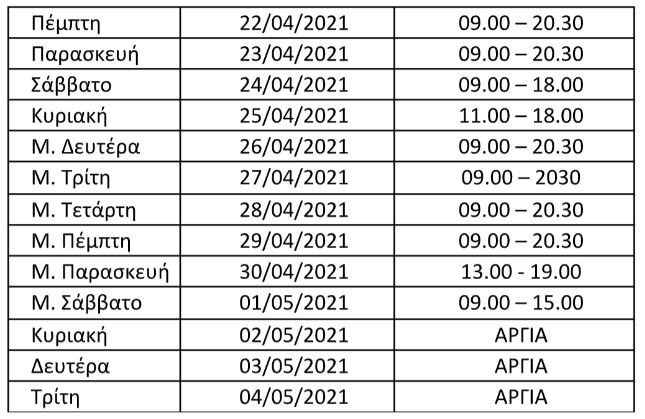 Πάσχα 2021: Το εορταστικό ωράριο των καταστημάτων -Πότε θα είναι ...