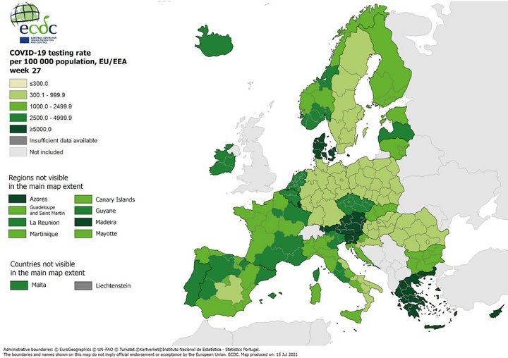 ECDC: Επιδεινώθηκε η κατάσταση στην Ελλάδα -Στο «κόκκινο» Αττική και ...