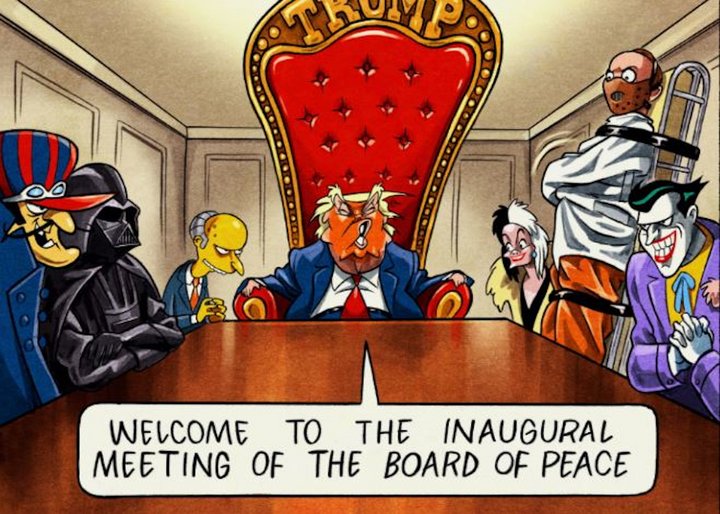 Ο Guardian με γελοιογραφία χλευάζει το «Συμβούλιο Ειρήνης» του Τραμπ ...