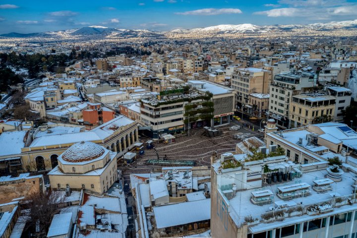 10+1 φωτογραφίες της χιονισμένης Αθήνας, σαν πίνακες ζωγραφικής ...