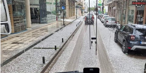 Εκτός από χιόνια, είχαμε και χαλάζι: Το «έστρωσε»... αλλιώς στην ...